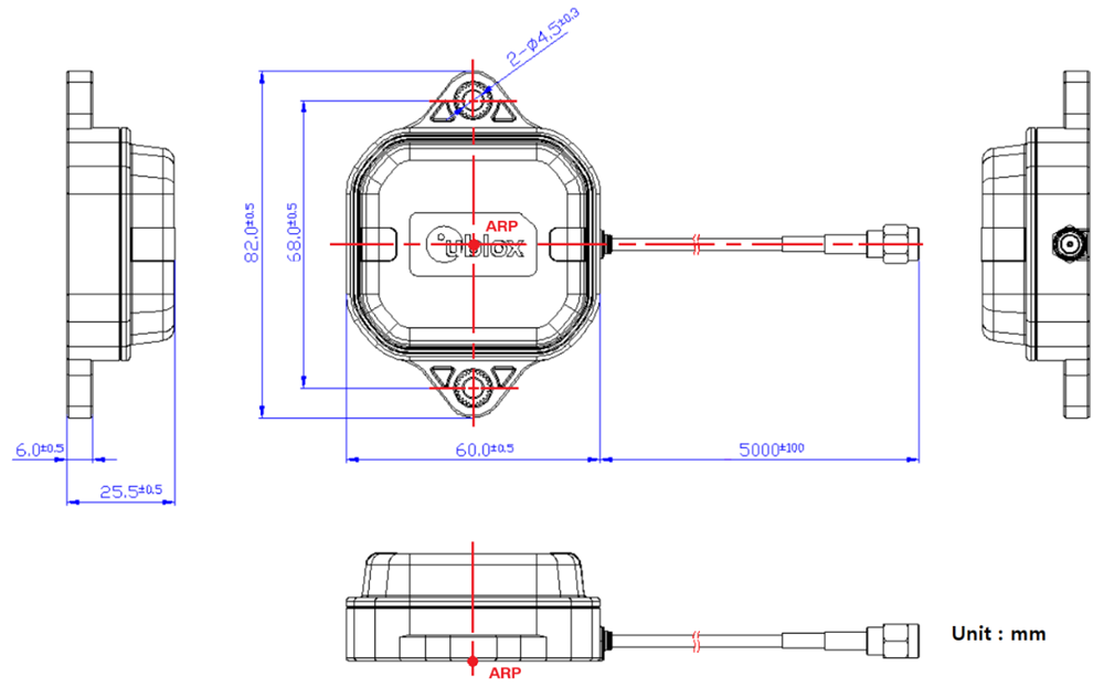 ANN-MB3 L1/L2/L5 Triple-Band GNSS Antennas - u-blox | Mouser